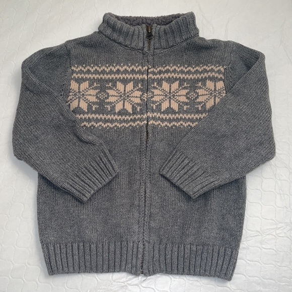 Gymboree | Shirts & Tops | Gymboree Gray With Tan Snowflakes Fleece ...